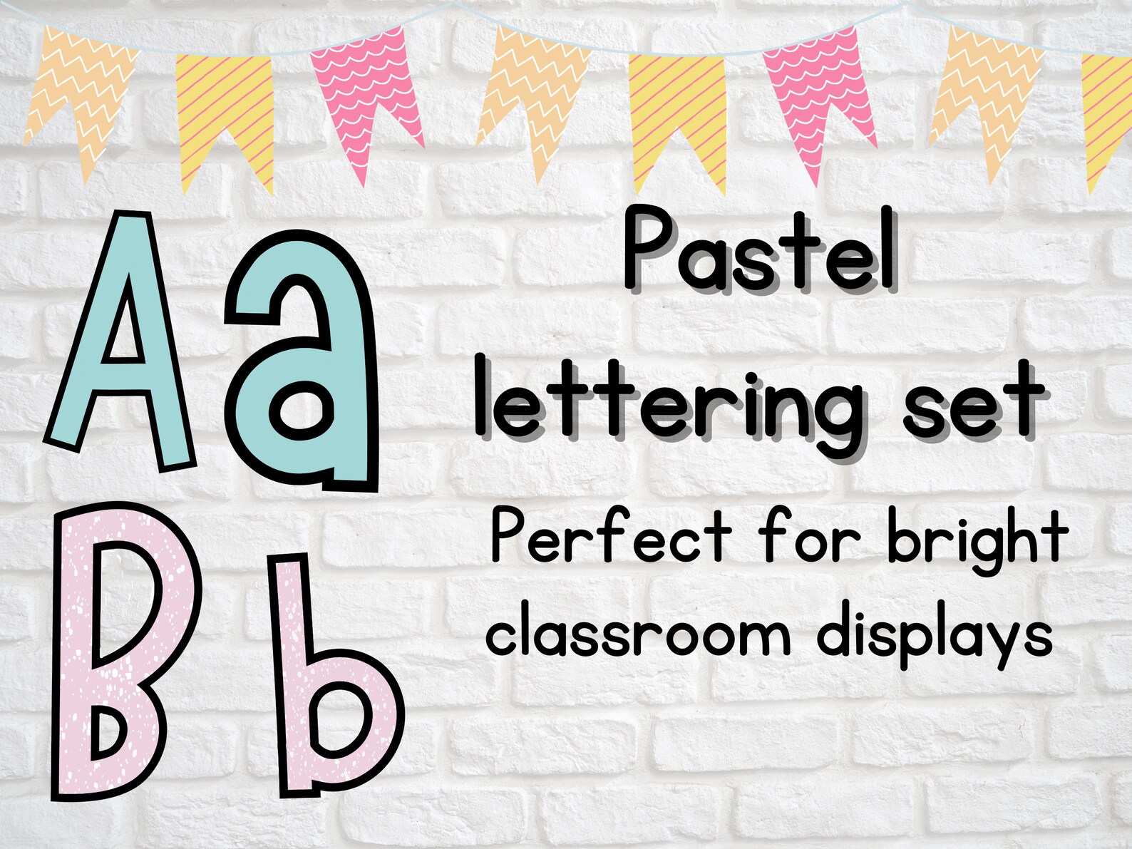 Bulletin Board Lettering Set Pastel Colour Classroom - Etsy