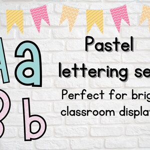 Bulletin Board Lettering Set Pastel Colour Classroom - Etsy