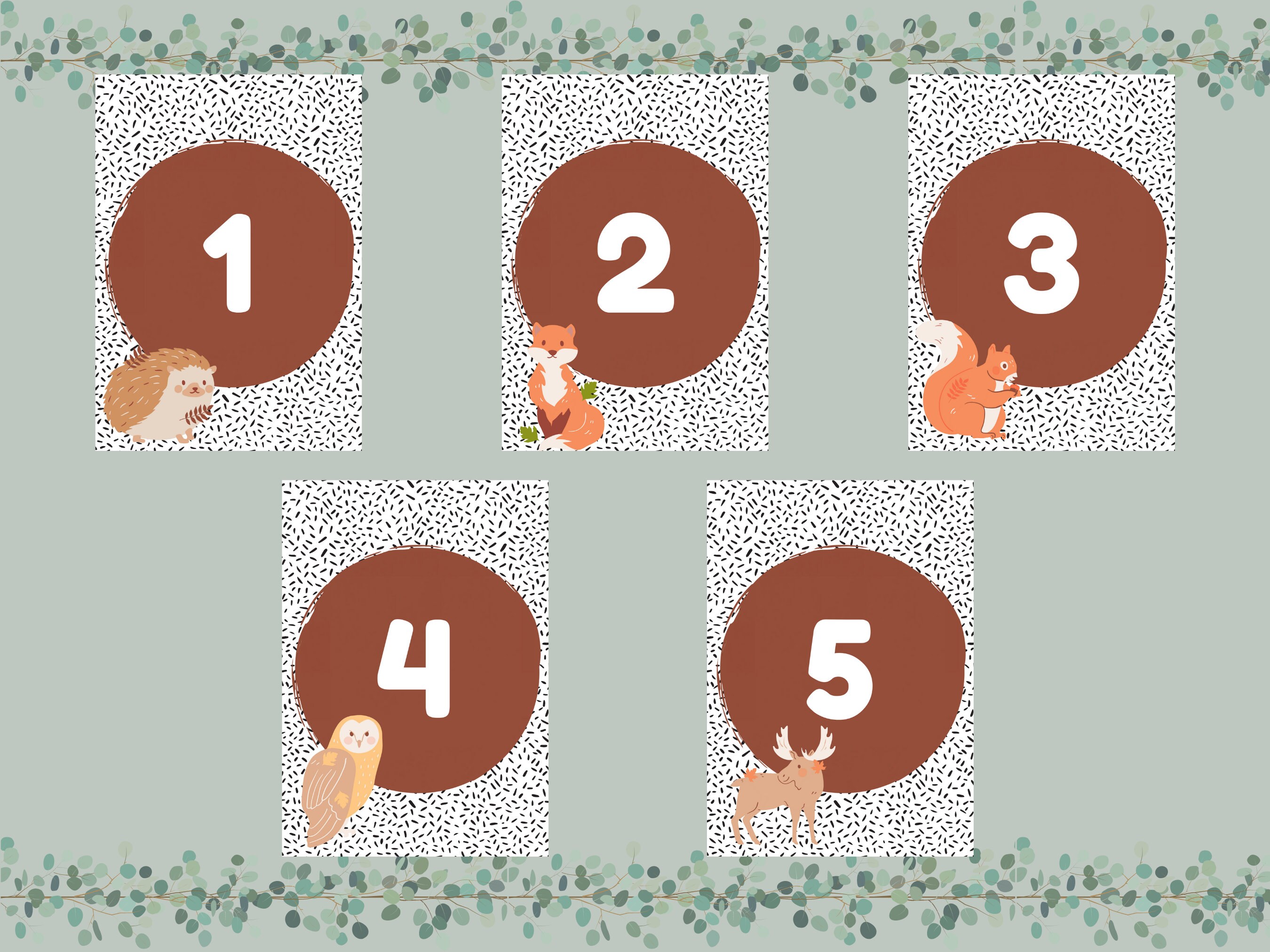 WOODLAND NUMBERS 1-20 | Nature and Woodland Themed Classroom Number ...