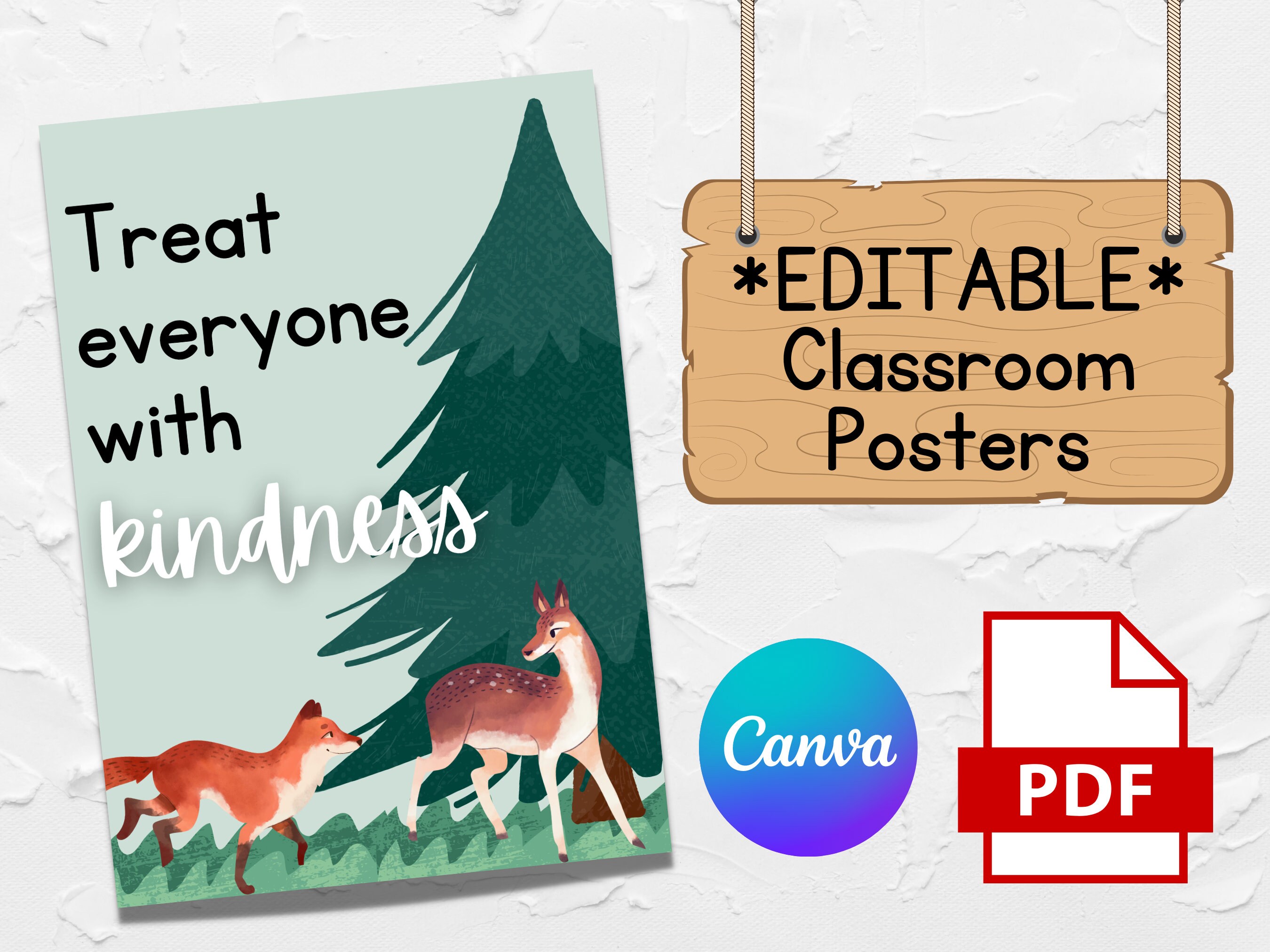 CLASSROOM POSTERS EDITABLE | Classroom Decor | Woodland Decor ...