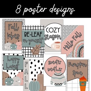 Boho Fall Classroom Posters | Fall Bulletin Board | Fall Classroom ...