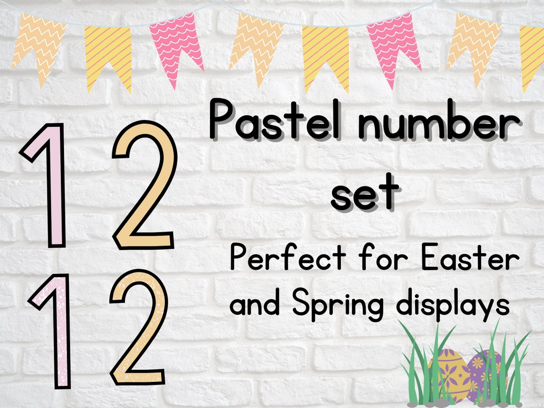 Bulletin Board | Number Set | Easter Decor | Spring Decor | Pastel ...