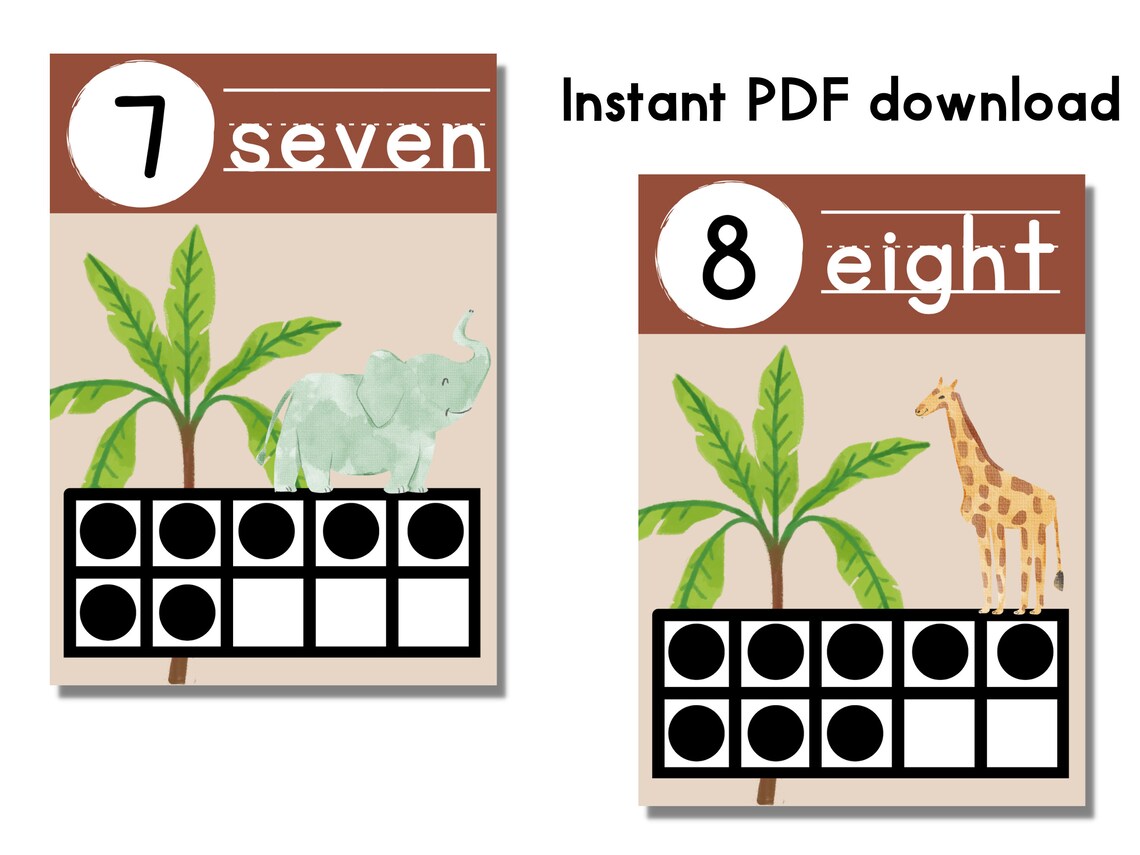 Cute Watercolour Jungle Animal Number Poster | Classroom Poster ...