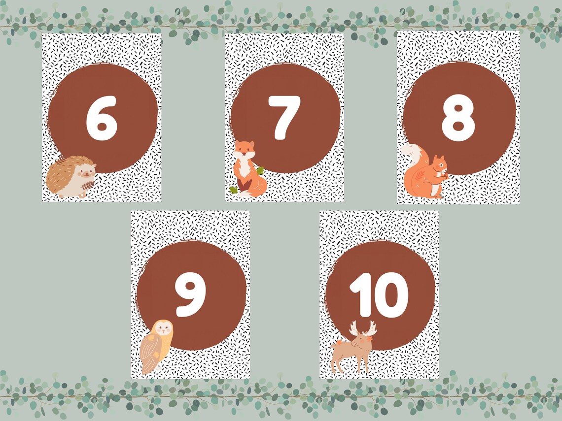 WOODLAND NUMBERS 1-20 | Nature and Woodland Themed Classroom Number ...