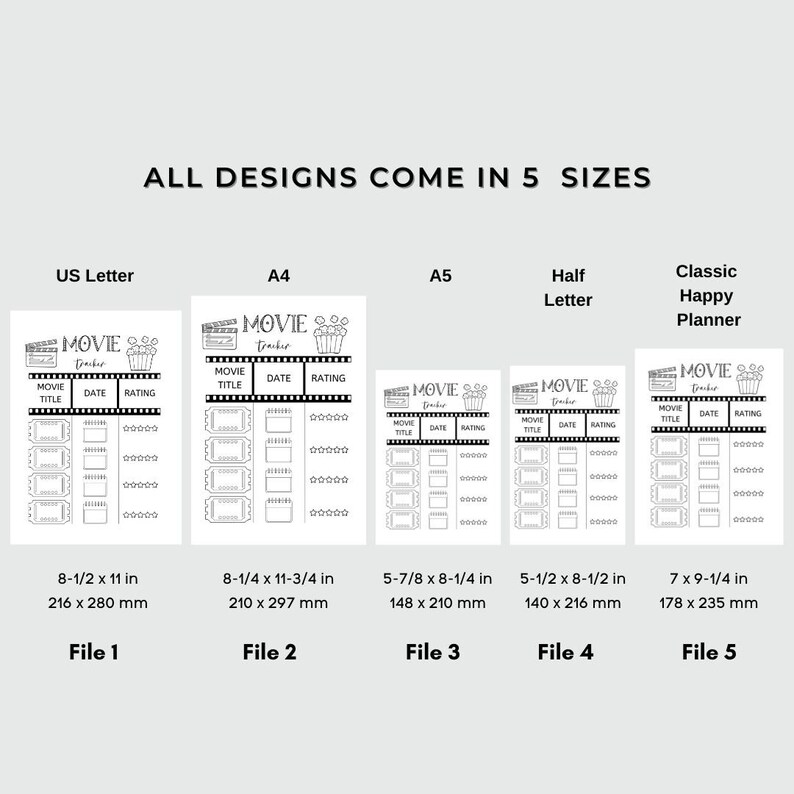 Printable Movie Watch List Movie Tracker Template Movie - Etsy