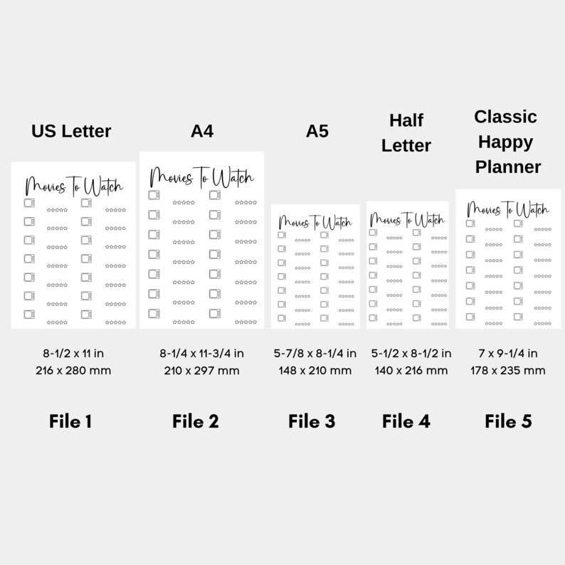 Printable Movie Tracker TV Show Tracker Bundle Watch List Movie TV ...