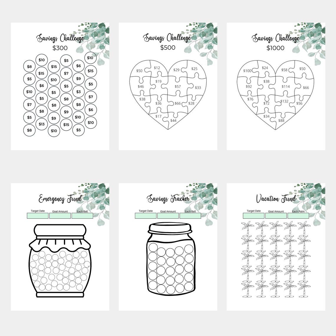 27 Page Printable Savings Challenge Bundle Money Savings - Etsy