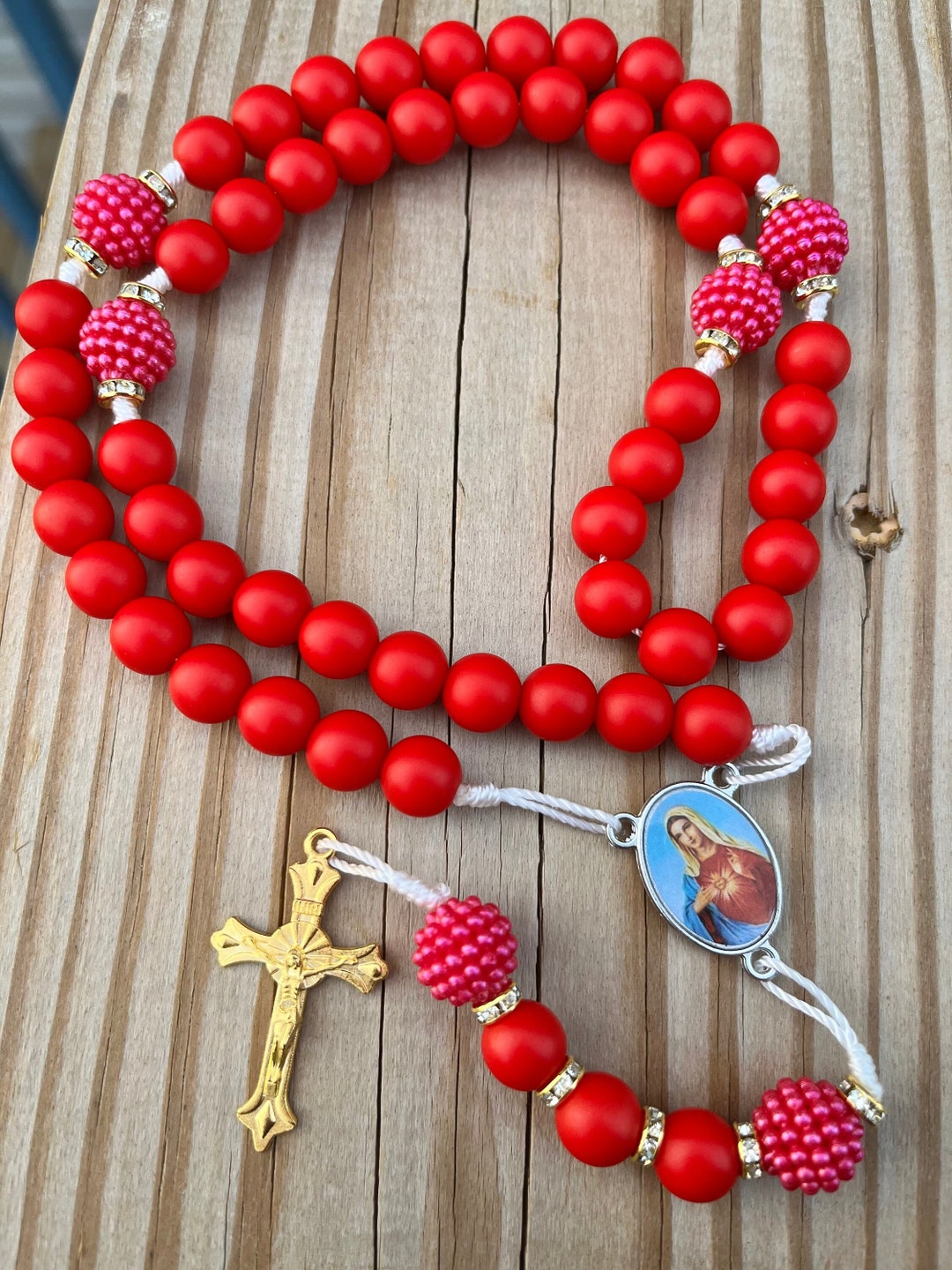 Cherry Red Rosary - Etsy