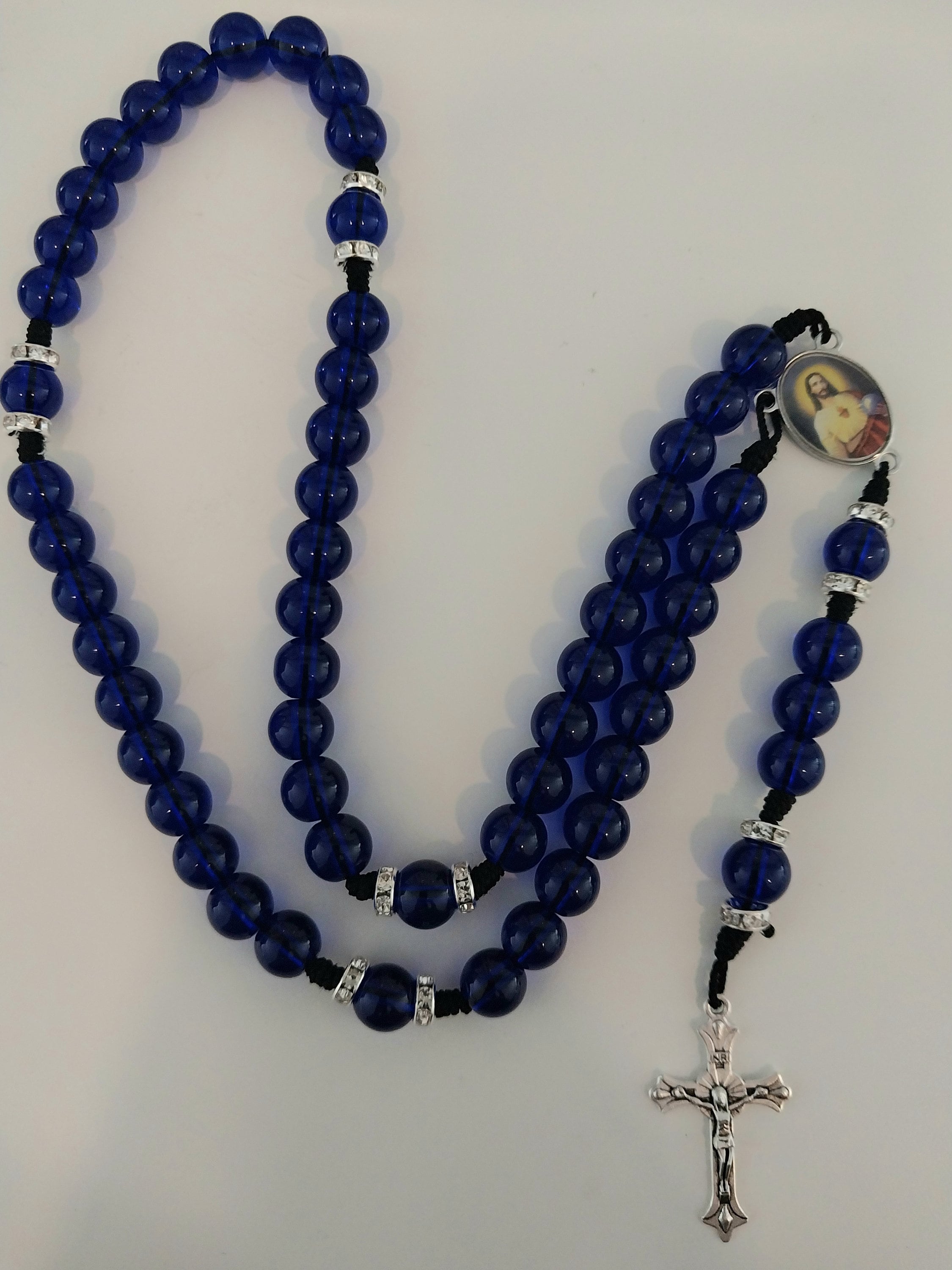 Blue Rosary Heart of Jesus Rosary - Etsy