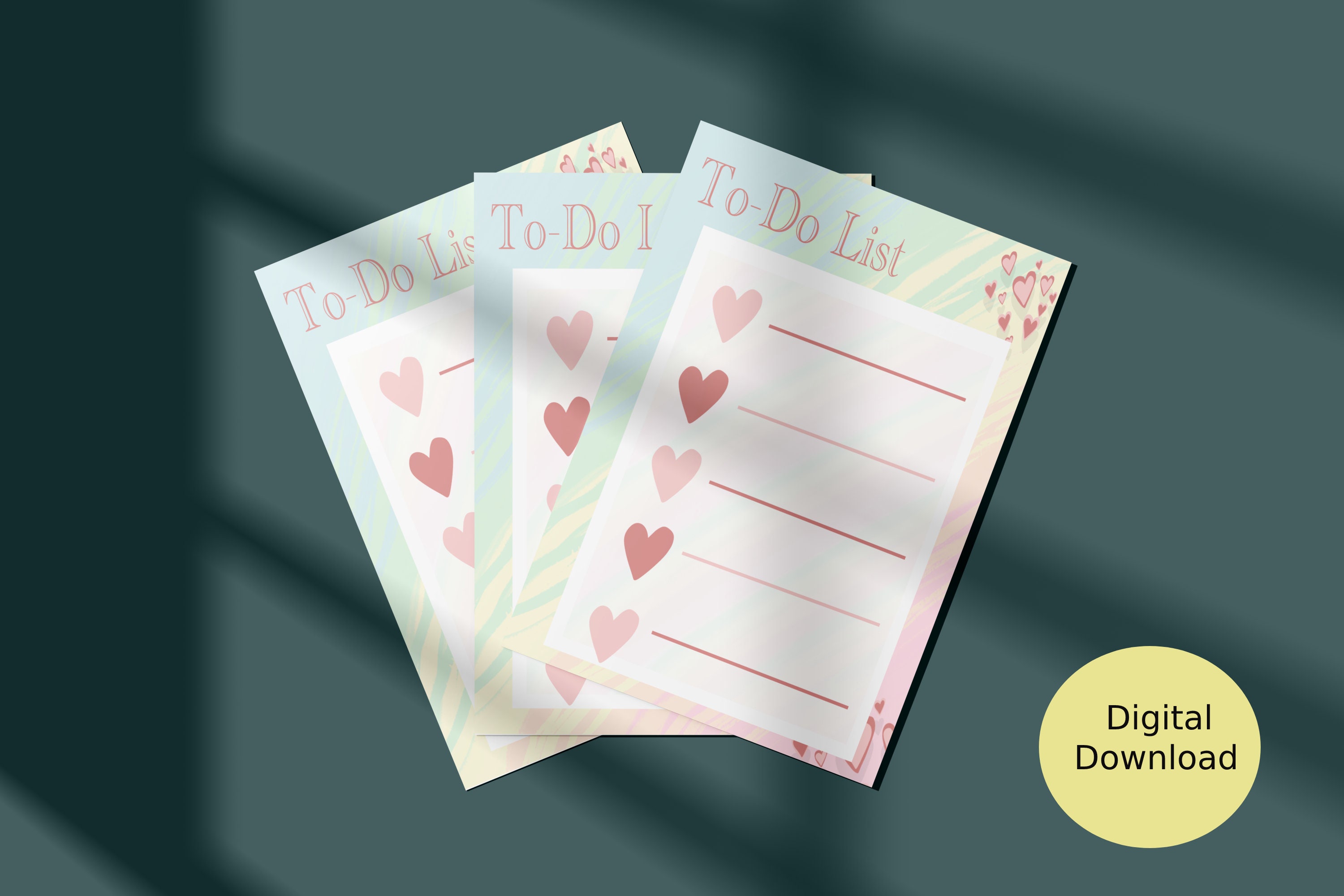 Rainbow Printable To-do Lists, Size A6, Set of 4 To-do Lists Digital ...