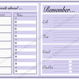 Weekly Planner Printable, Purple Weekly Planner A3 Size Digital ...