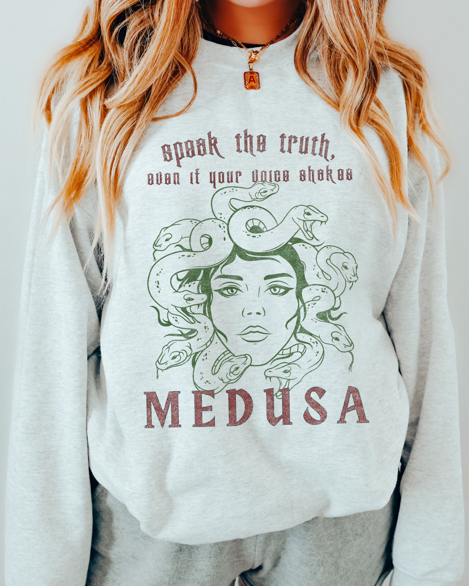 Medusa Snake Sweater Greek Mythology Greek Apparel Medusa Shirt Greek ...