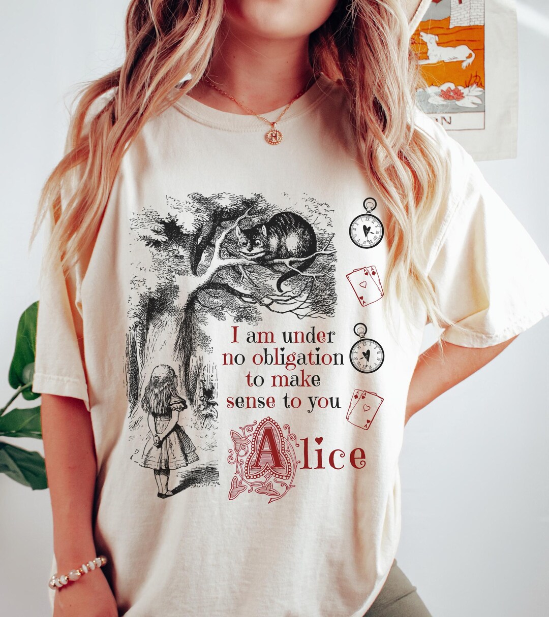 Vintage Alice Alice in Wonderland Shirt Book Shirt Bookish Things Alice ...
