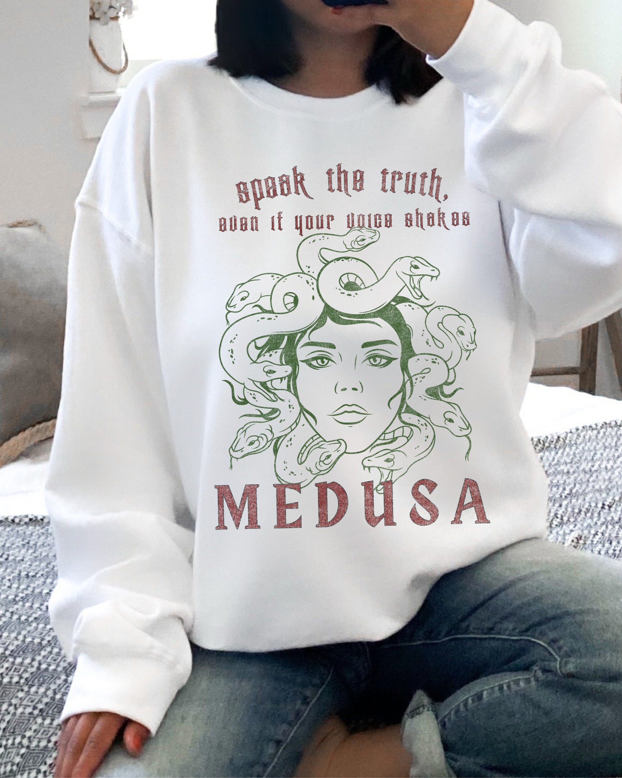 Medusa Snake Sweater Greek Mythology Greek Apparel Medusa Shirt Greek ...