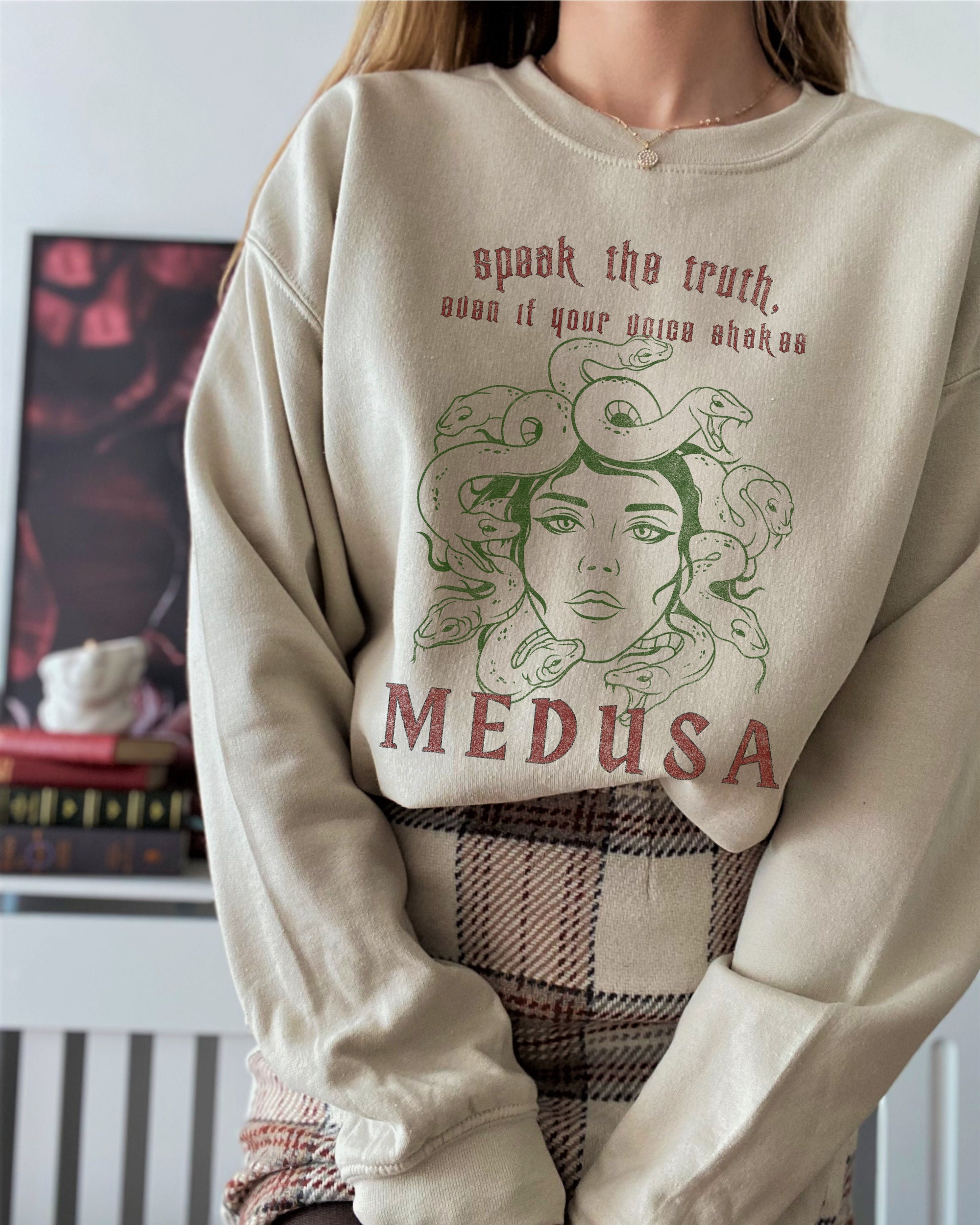 Medusa Snake Sweater Greek Mythology Greek Apparel Medusa Shirt Greek ...