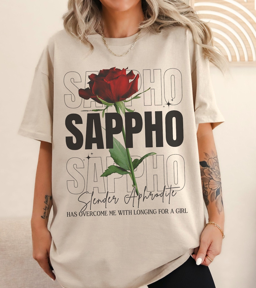 Sapphic Pressed Flowers Shirt Sappho Poet Shirt Greek Mythology Sapphic ...
