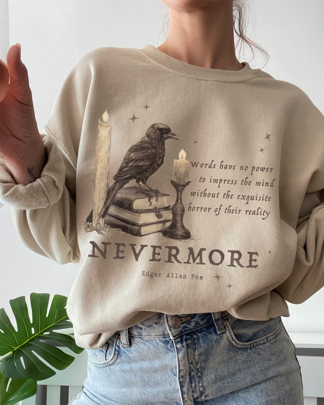 Edgar Allan Poe Poe Sweatshirt Raven Sweater Dark Academia Hoodie Dark ...