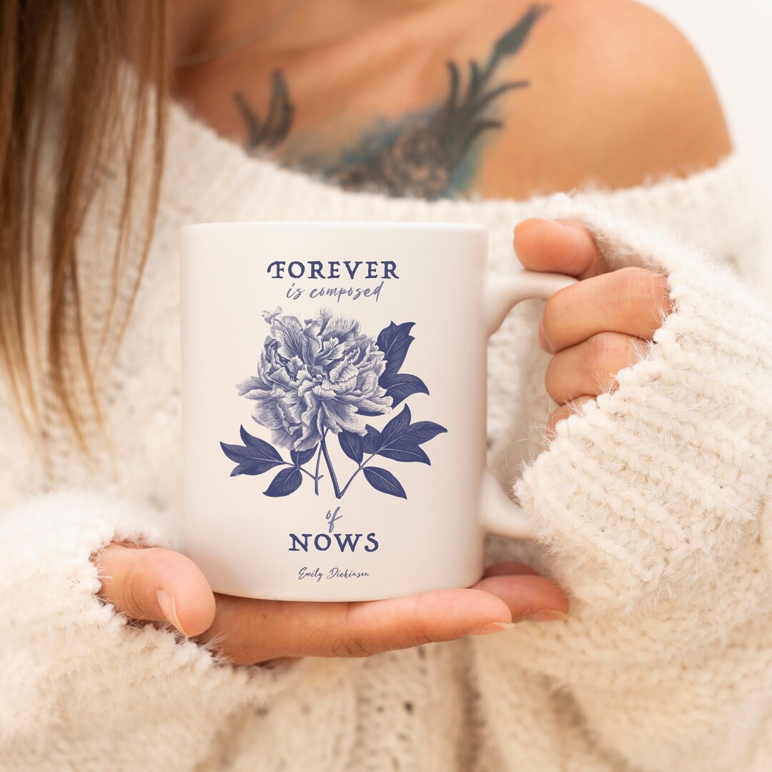 Emily Dickinson Mug Pressed Flowers Bookish Mug Book Lover Mug ...