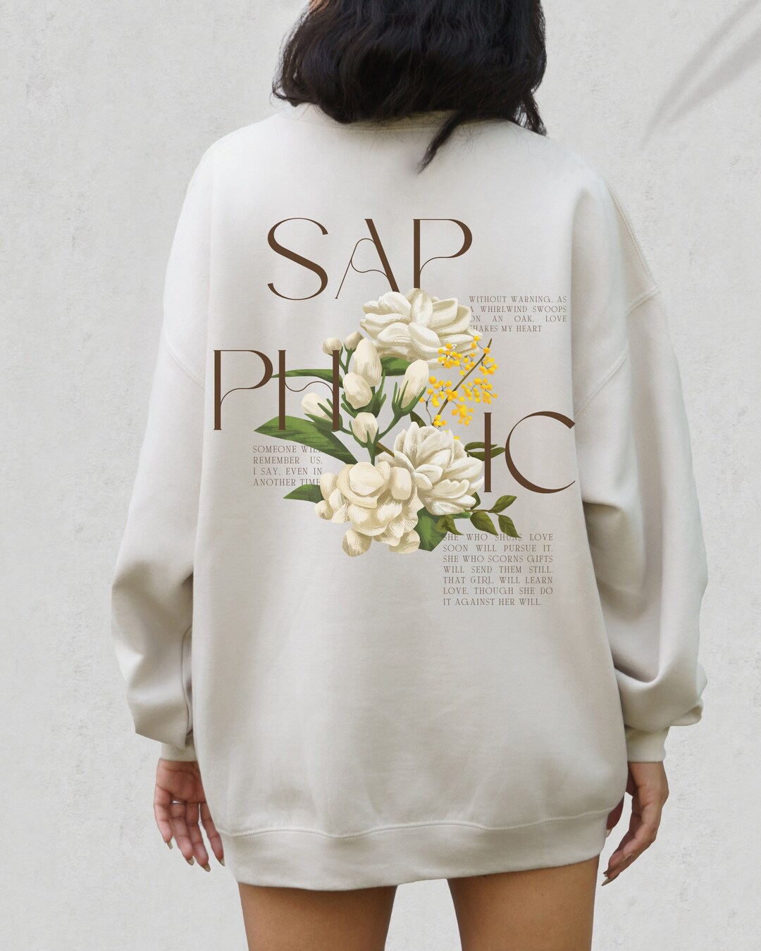 Sapphic Pressed Flowers Sweater Sappho Poet Shirt Greek Mythology ...