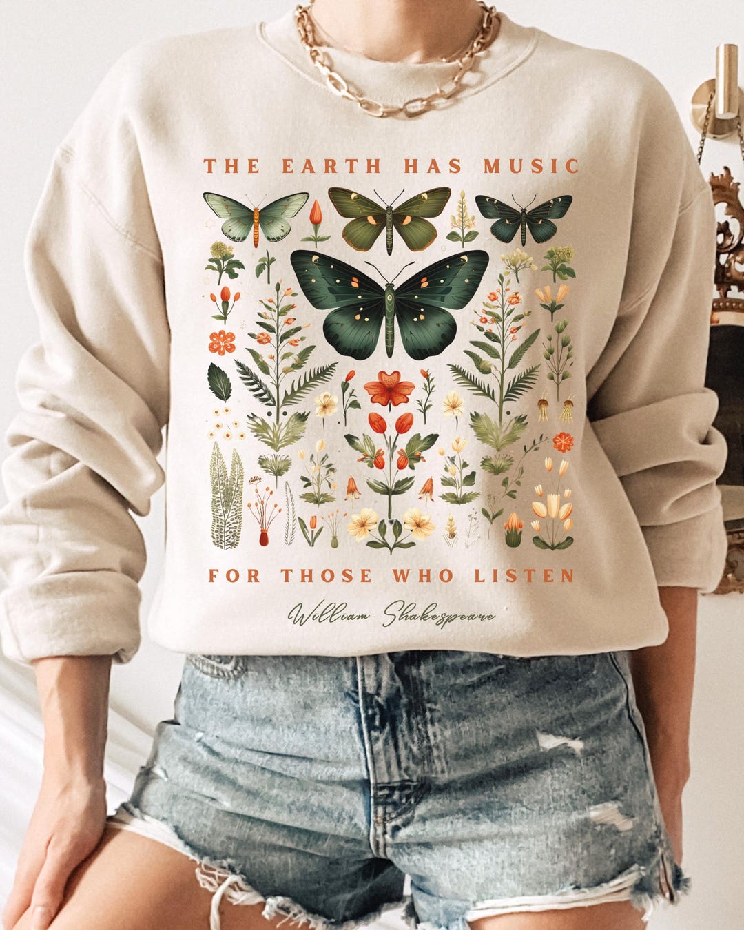 William Shakespeare Moth Sweater Shakespeare Shirt Poet Shirt Dark ...