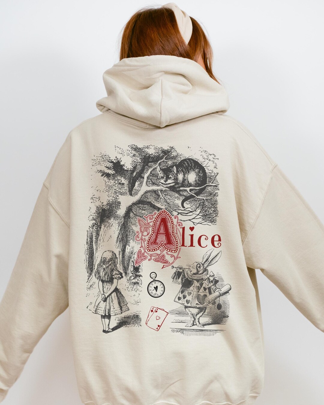 Vintage Alice Alice in Wonderland Hoodie Book Hoodie Bookish Things ...