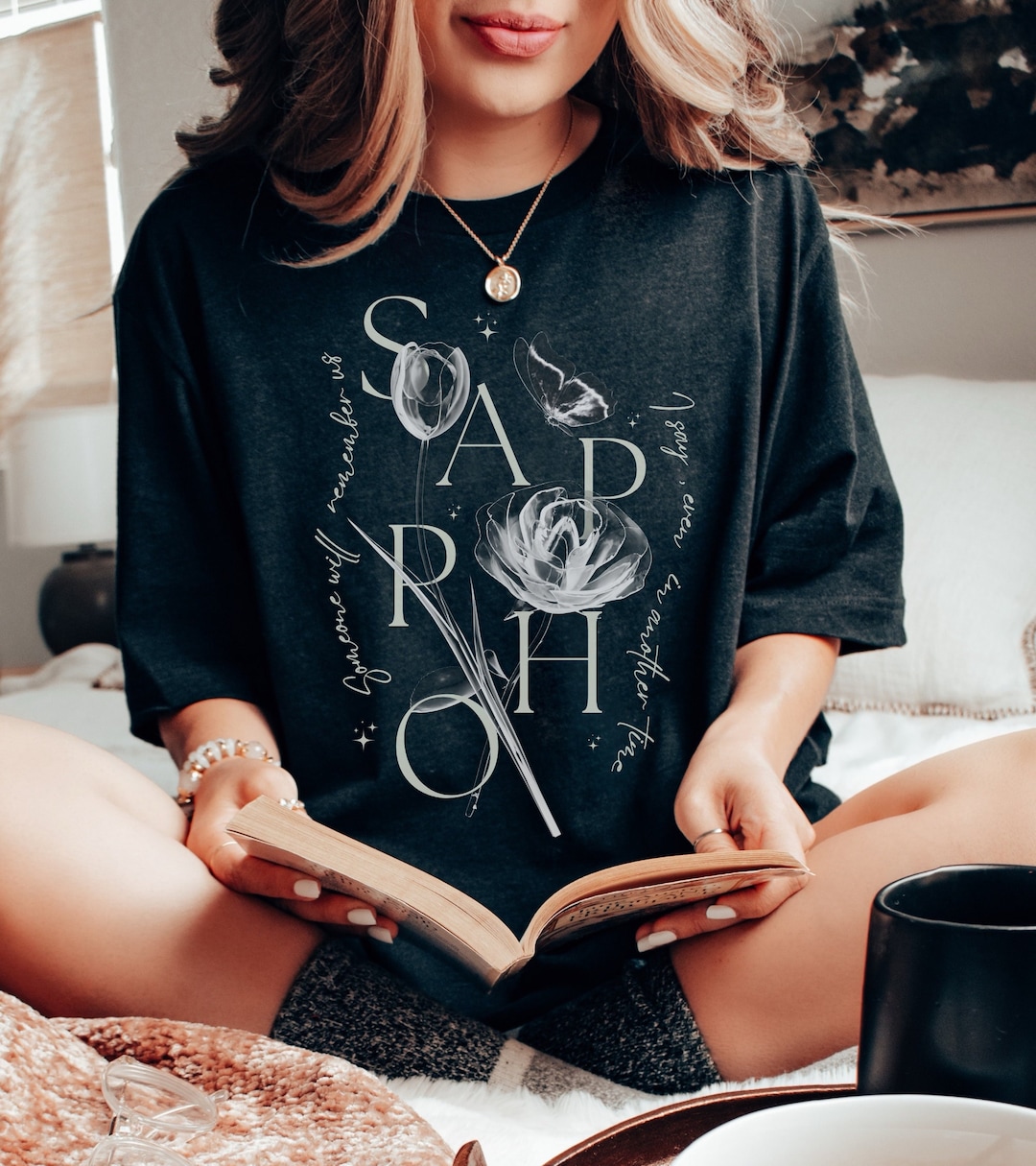 Sappho Pressed Flowers Poet Shirt Sapphic Clothing Sapphic Shirt ...