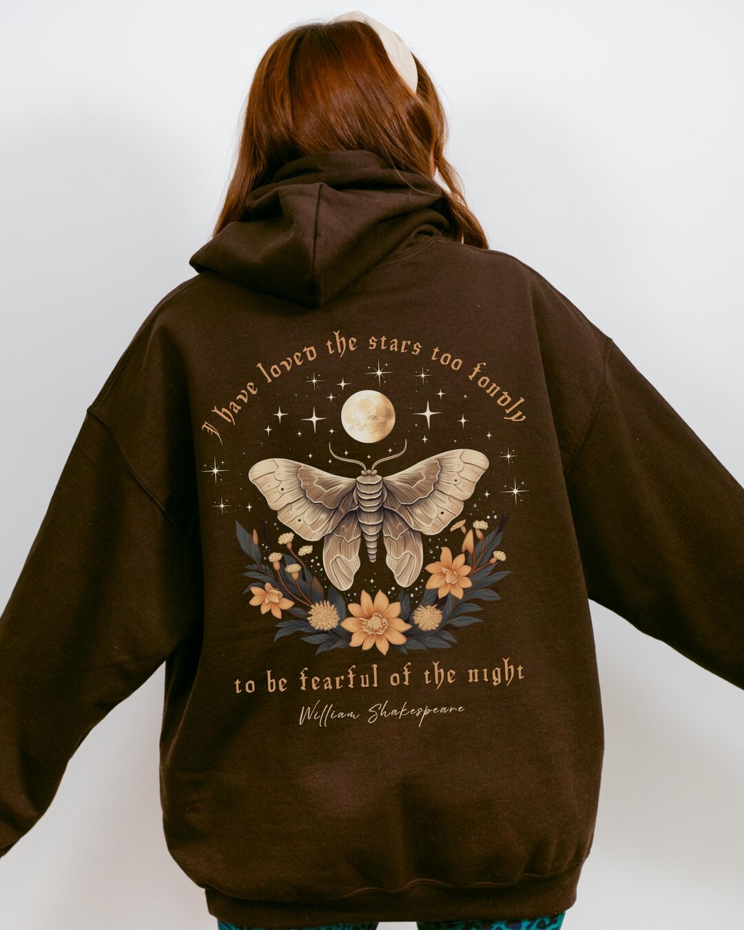 Shakespeare Moth Hoodie Shakespeare Shirt Poet Shirt Dark Academia ...