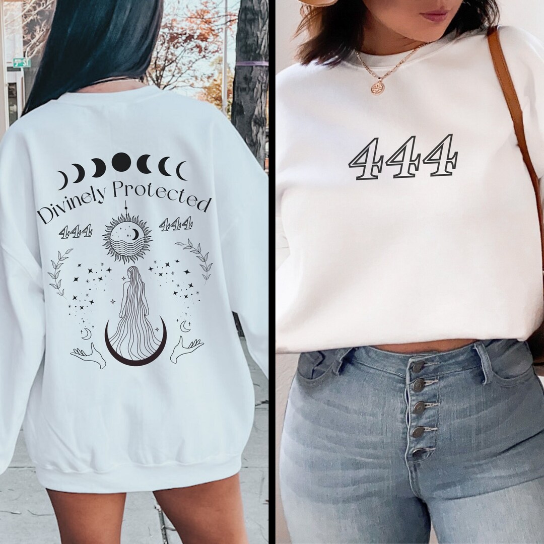 444 Angel Numbers Sweatshirt Angel Number Spiritual Sweatshirt Mystical ...