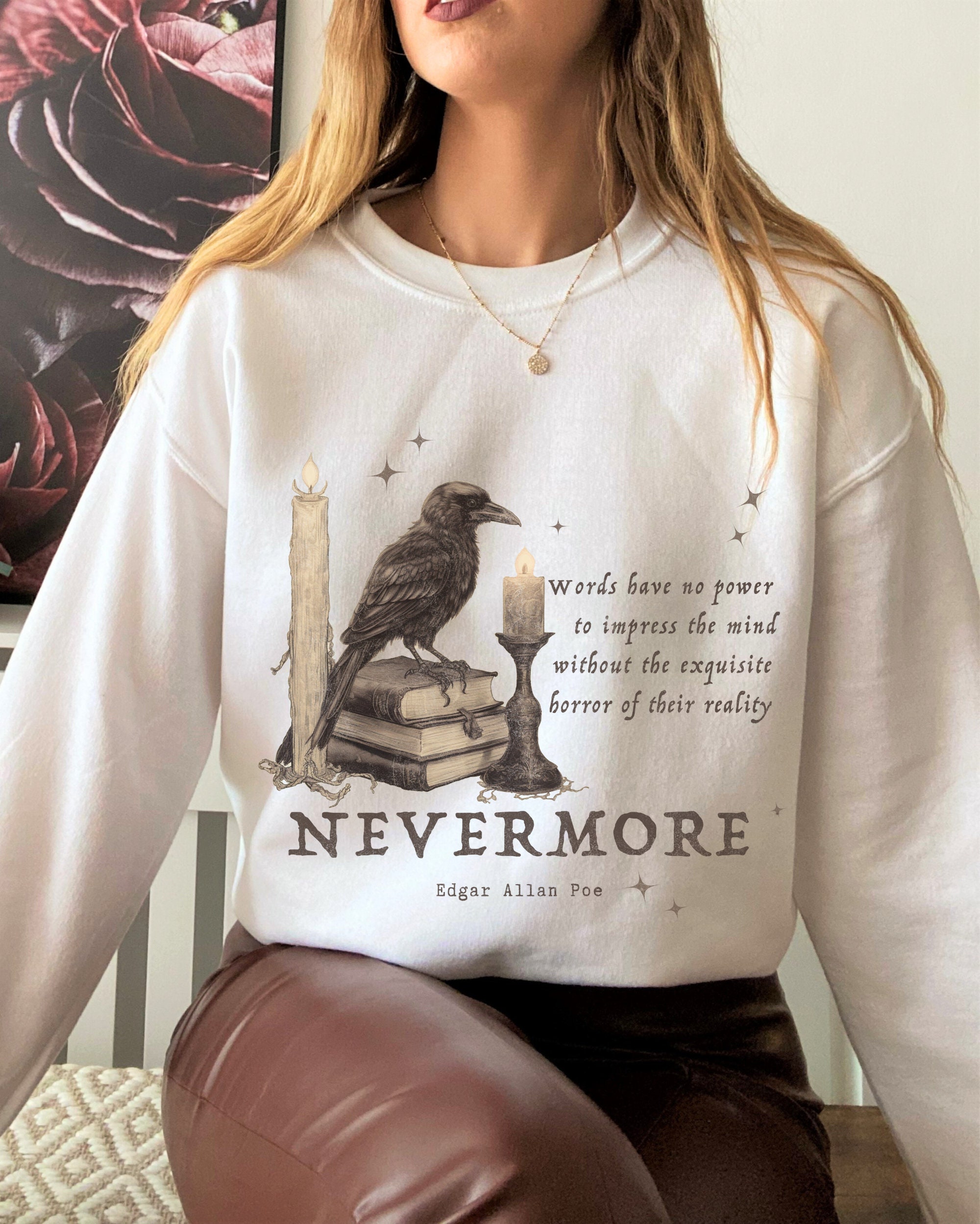 Edgar Allan Poe Poe Sweatshirt Raven Sweater Dark Academia Hoodie Dark ...