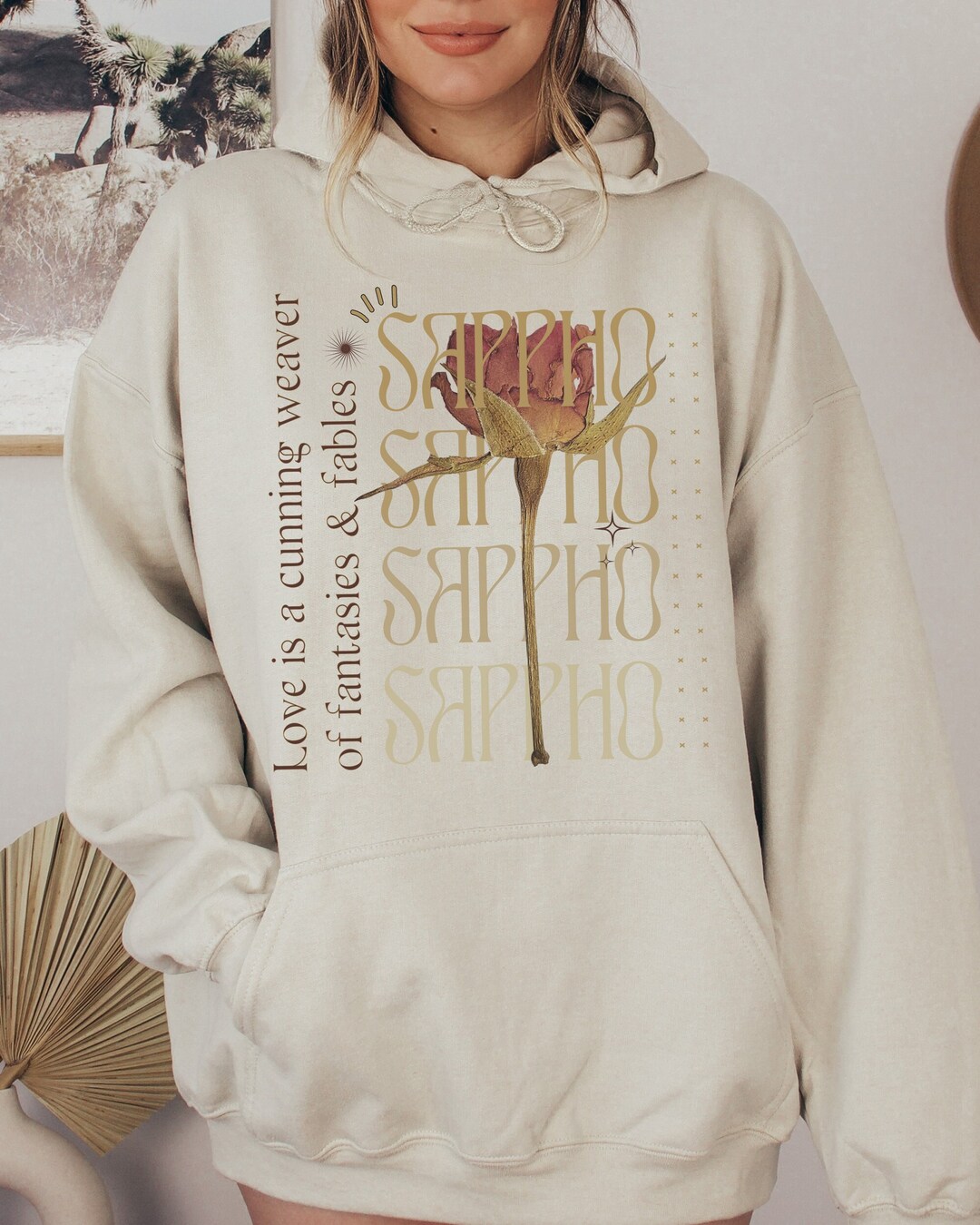Sappho Hoodie Pressed Flowers Hoodie Dark Academia Clothing Poet Shirt ...