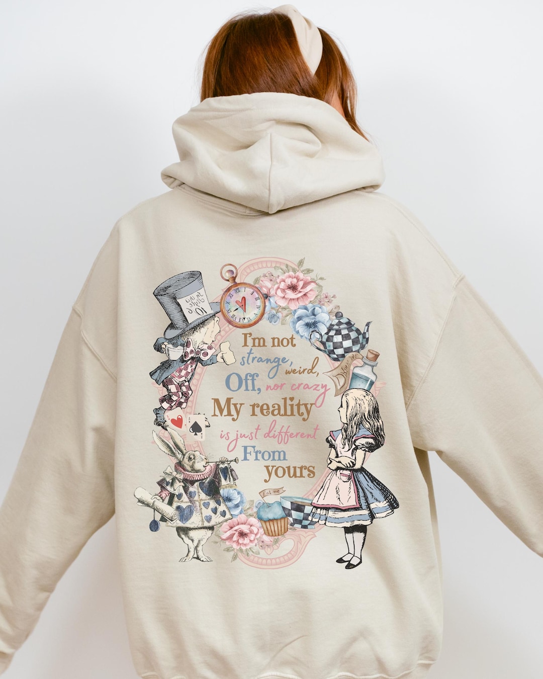 Vintage Alice Alice in Wonderland Hoodie Book Hoodie Bookish Things ...