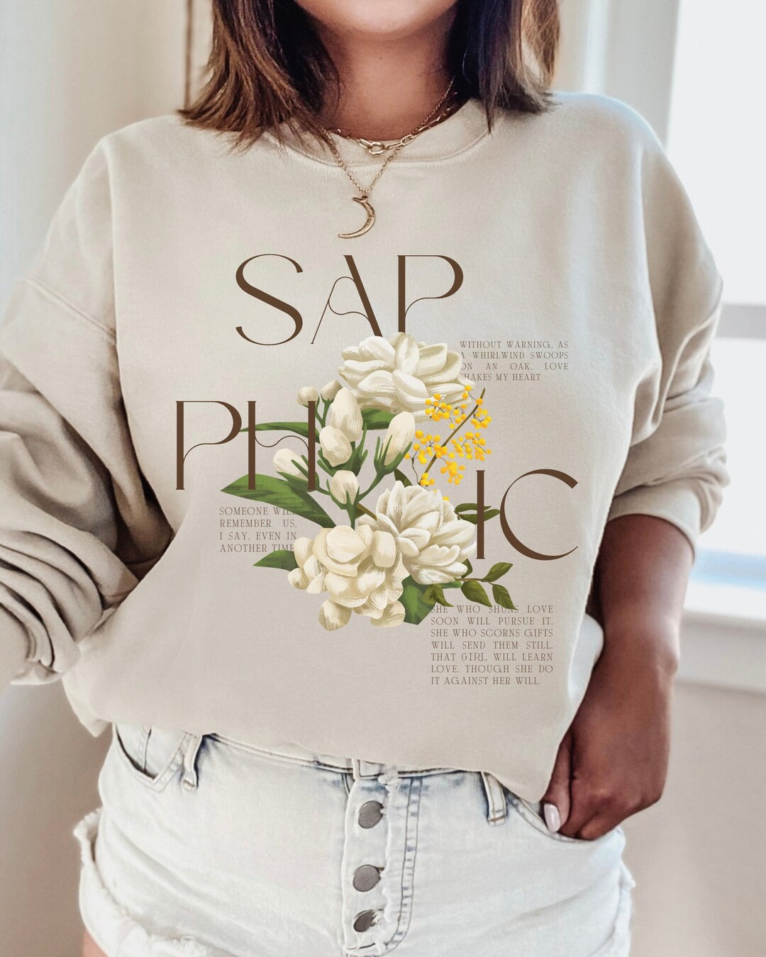 Sapphic Sweatshirt Sappho Pressed Flower Shirt Dark Academia Clothing ...