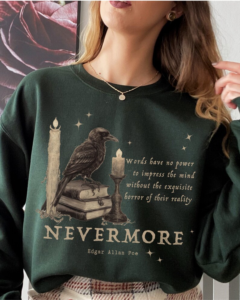 Edgar Allan Poe Poe Sweatshirt Raven Sweater Dark Academia - Etsy