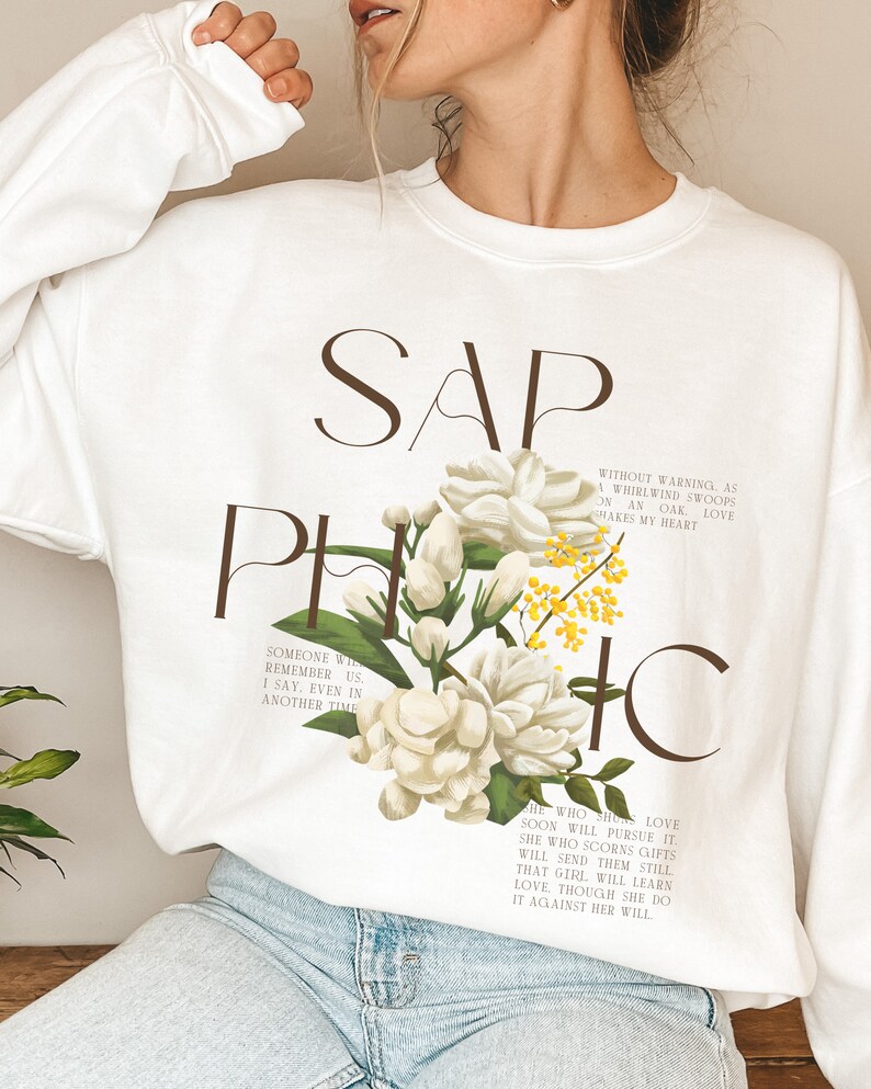 Sapphic Sweatshirt Sappho Pressed Flower Shirt Dark Academia Clothing ...