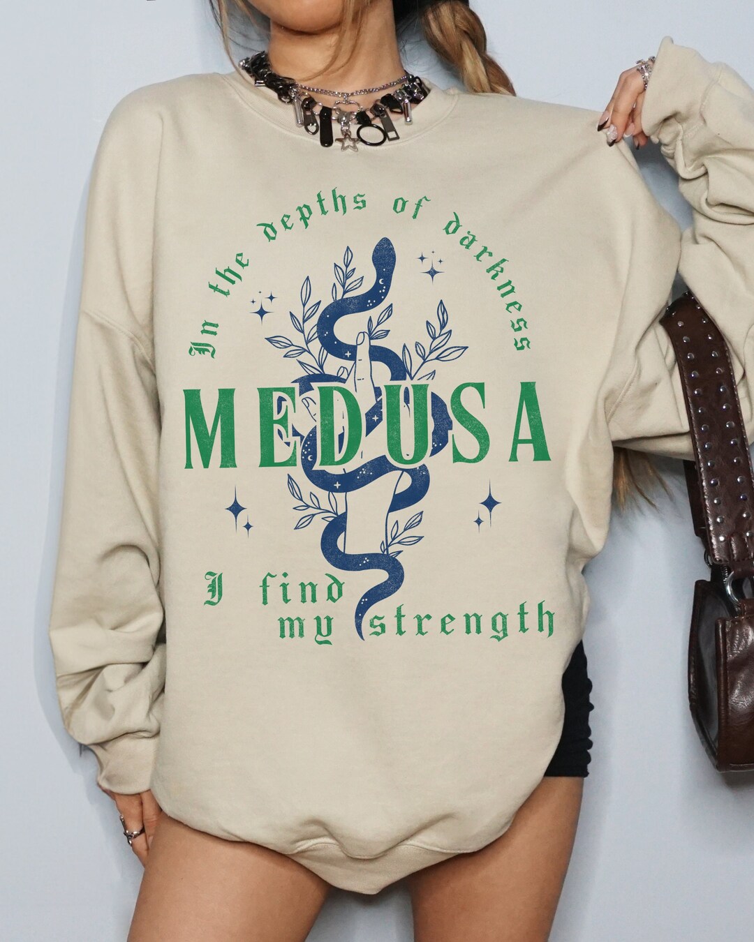 Medusa Snake Sweater Gothic Clothes Medusa Shirt Greek Goddess Medusa ...