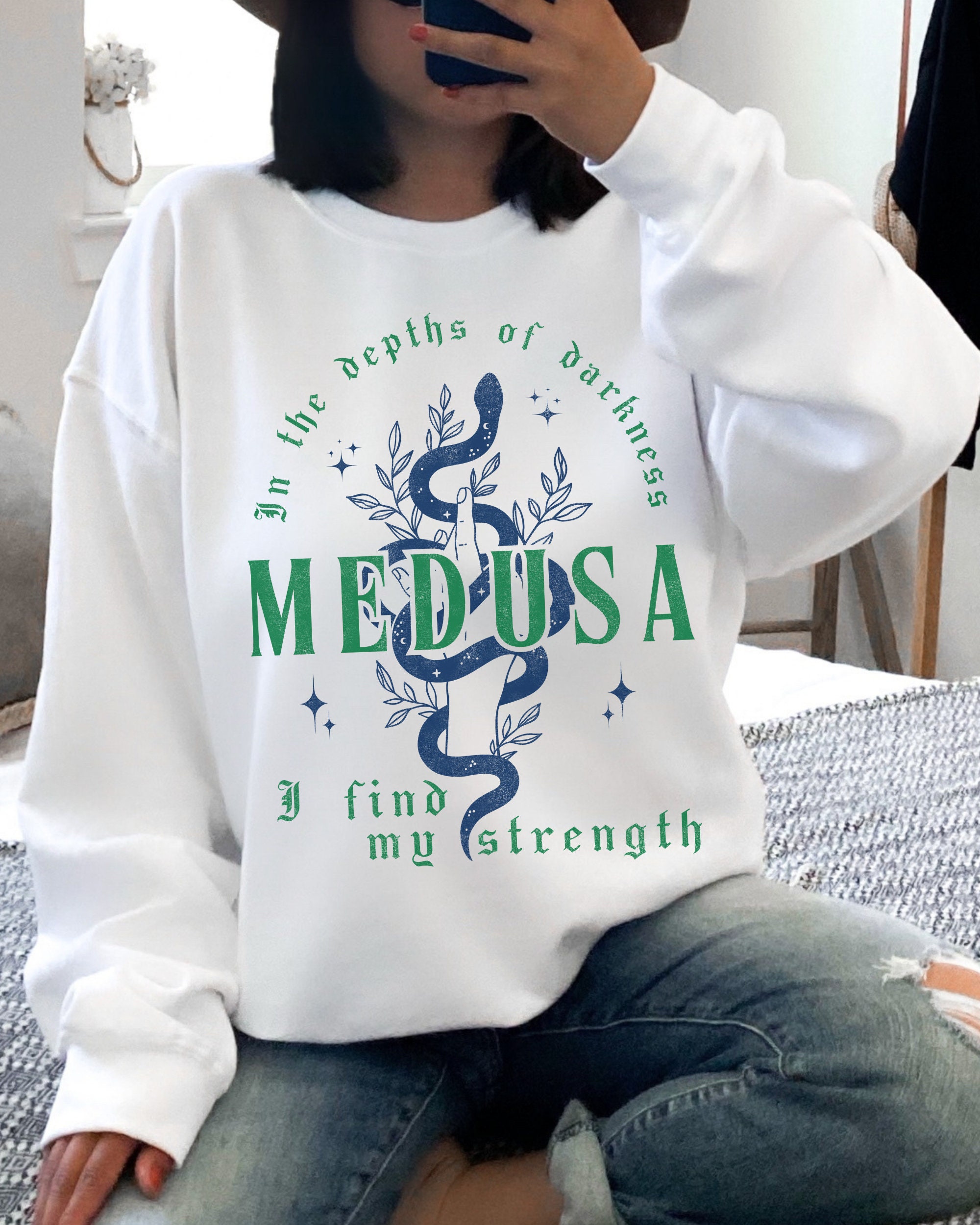 Medusa Snake Sweater Gothic Clothes Medusa Shirt Greek Goddess Medusa ...