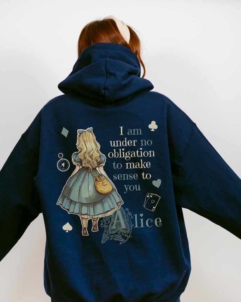 Vintage Alice Alice in Wonderland Hoodie Book Hoodie Bookish Things ...