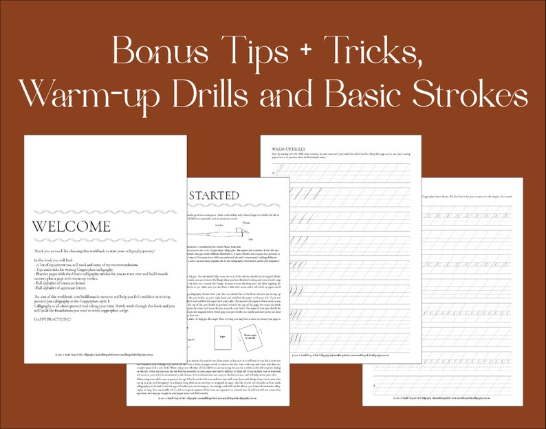 Uppercase Copperplate Calligraphy Downloadable Workbook - Etsy