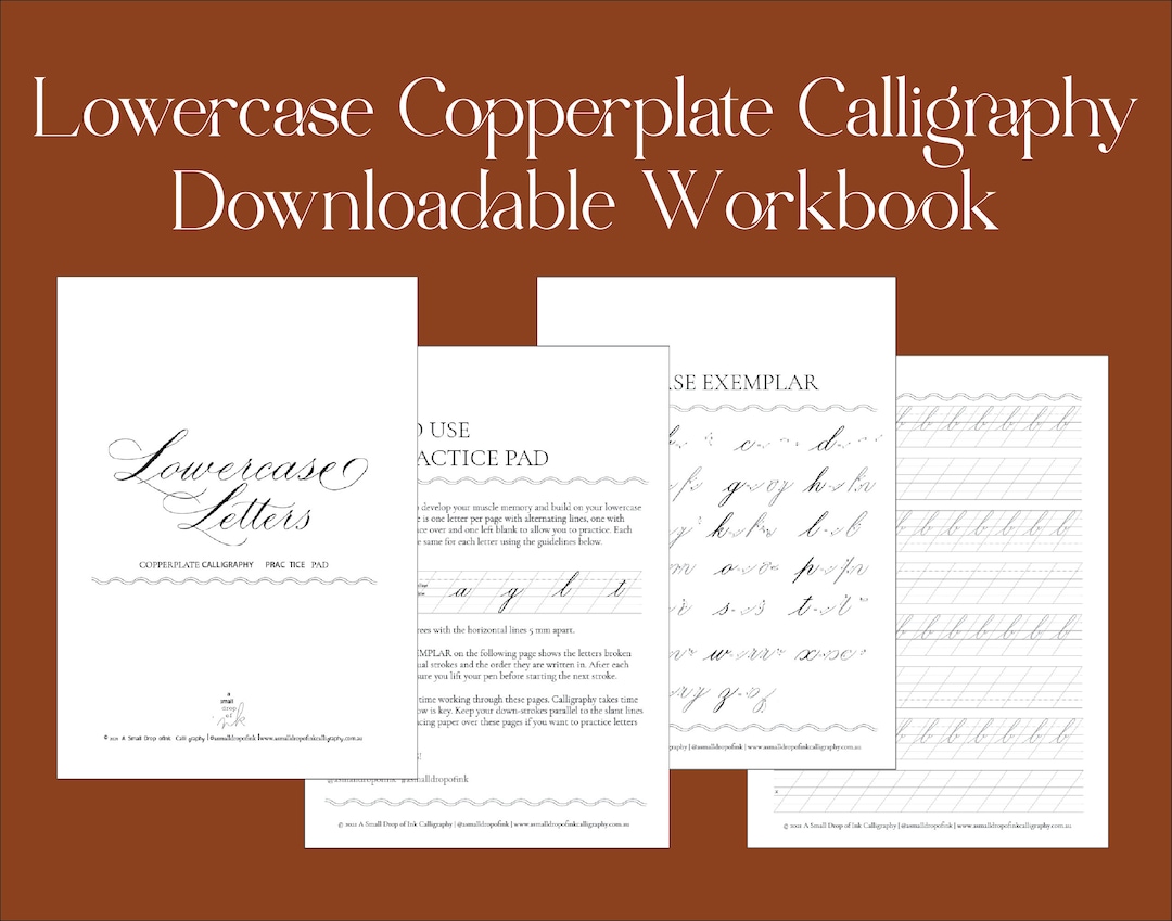 Lowercase Copperplate Calligraphy Downloadable Workbook - Etsy