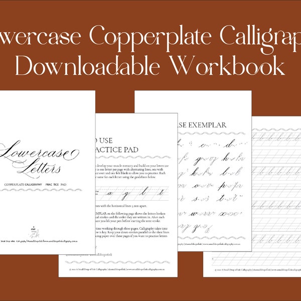 Copperplate Lowercase Calligraphy Practice Sheets - Etsy