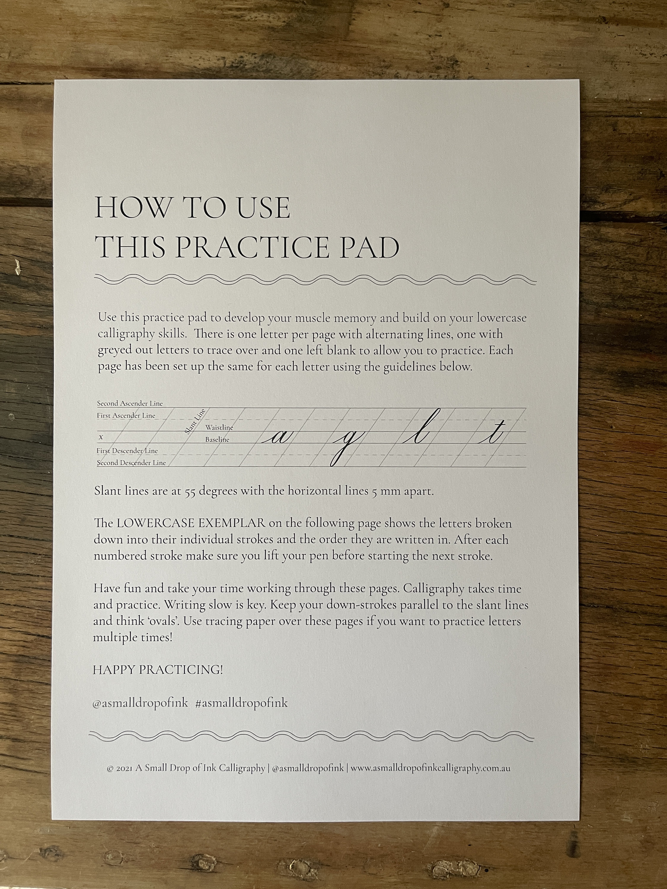 Lowercase Copperplate Calligraphy Downloadable Workbook - Etsy