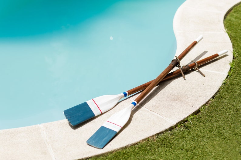 Vintage Nautical Wooden Oars – Hand-painted Decorative Boat Paddles ...