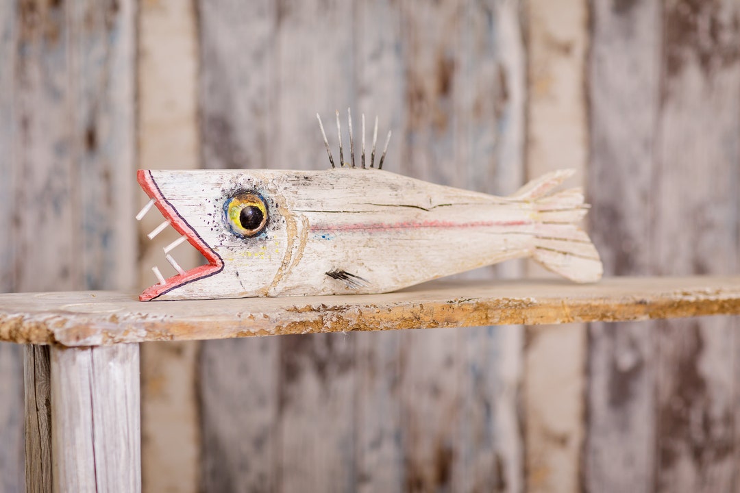 Handmade Fish Art, Driftwood Art, Wood Wall Art, Carved Wood Fish ...