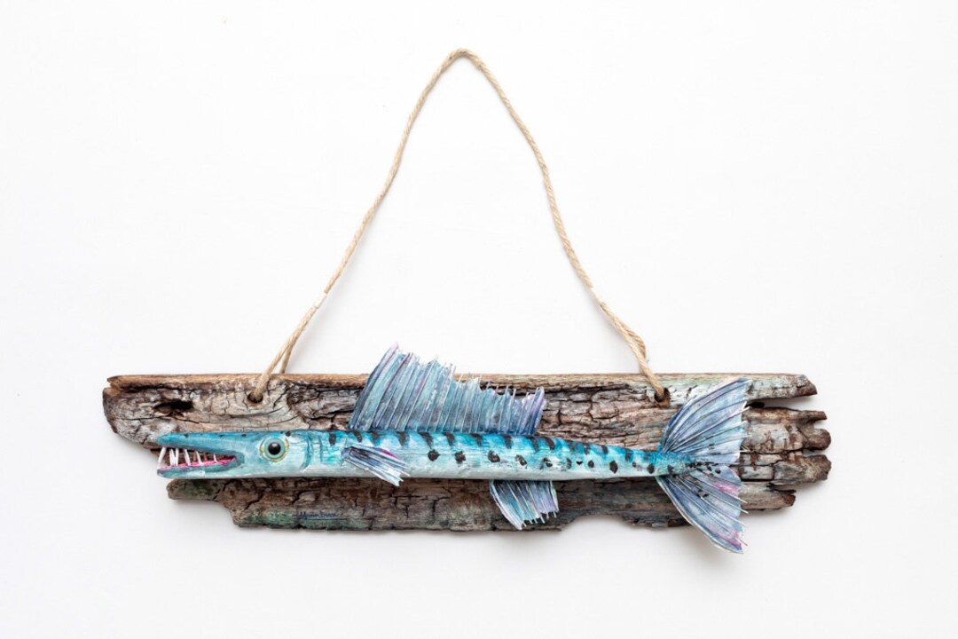 Wooden Fish Wall Art for Coastal Decor, Recycled Wooden Fish Sculpture ...