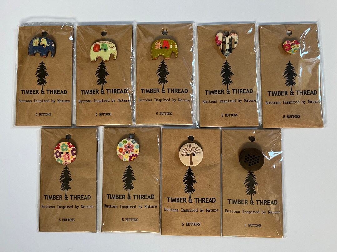 Pack of 5 Buttons | Timber & Thread Buttons Inspired by Nature ...