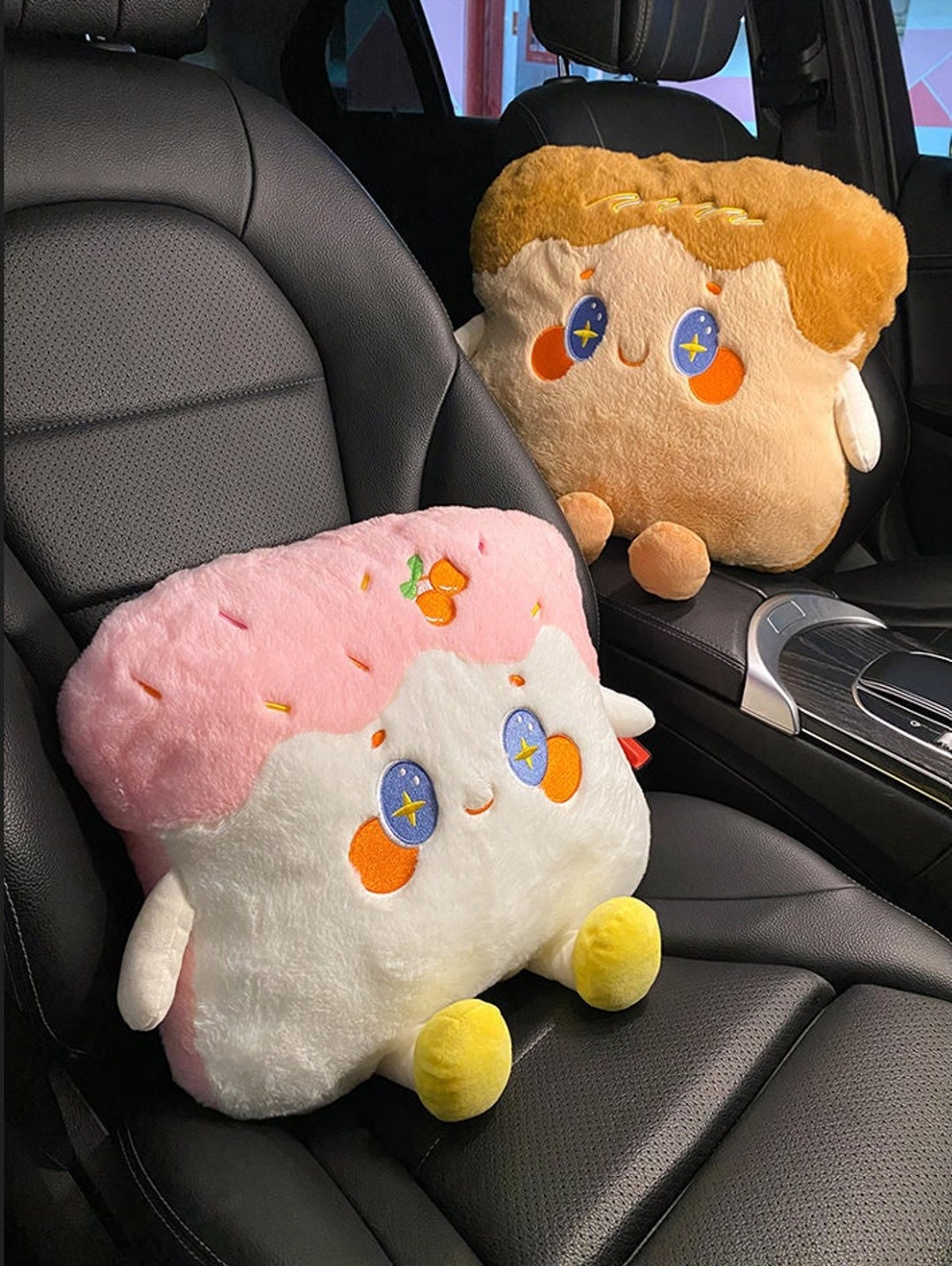 Cute Cartoon Toast Lumber Support Pillow, Multifunctional Home Office ...