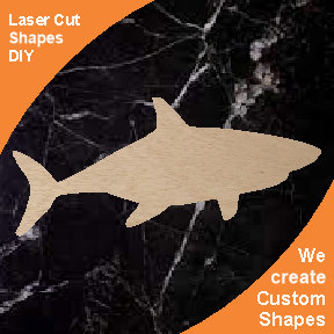 Shark Shaped Blanks, Wood Blanks, Crafting Wood, DIY Wood Blanks, Laser Cut Wood, Paintable ...