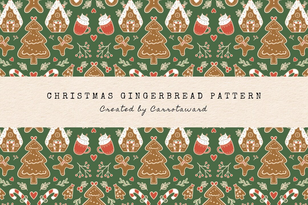 Christmas Gingerbread Pattern - Seamless Digital Pattern - Holiday ...