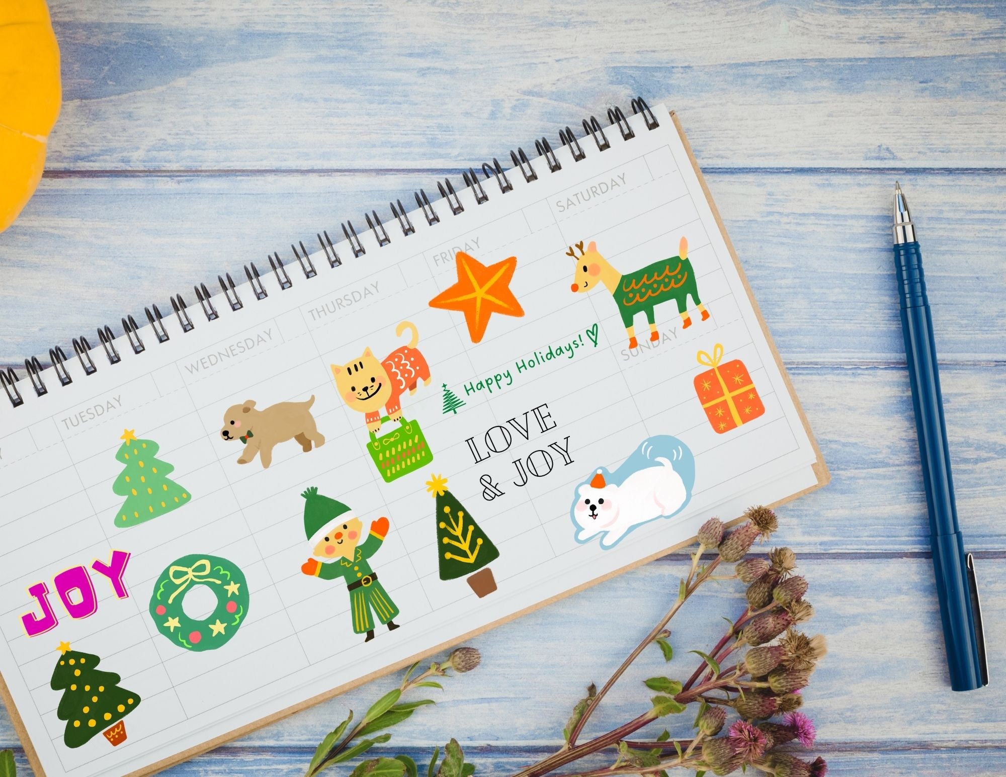 Best Christmas Digital Sticker Pack, PNG / Transparent Background ...