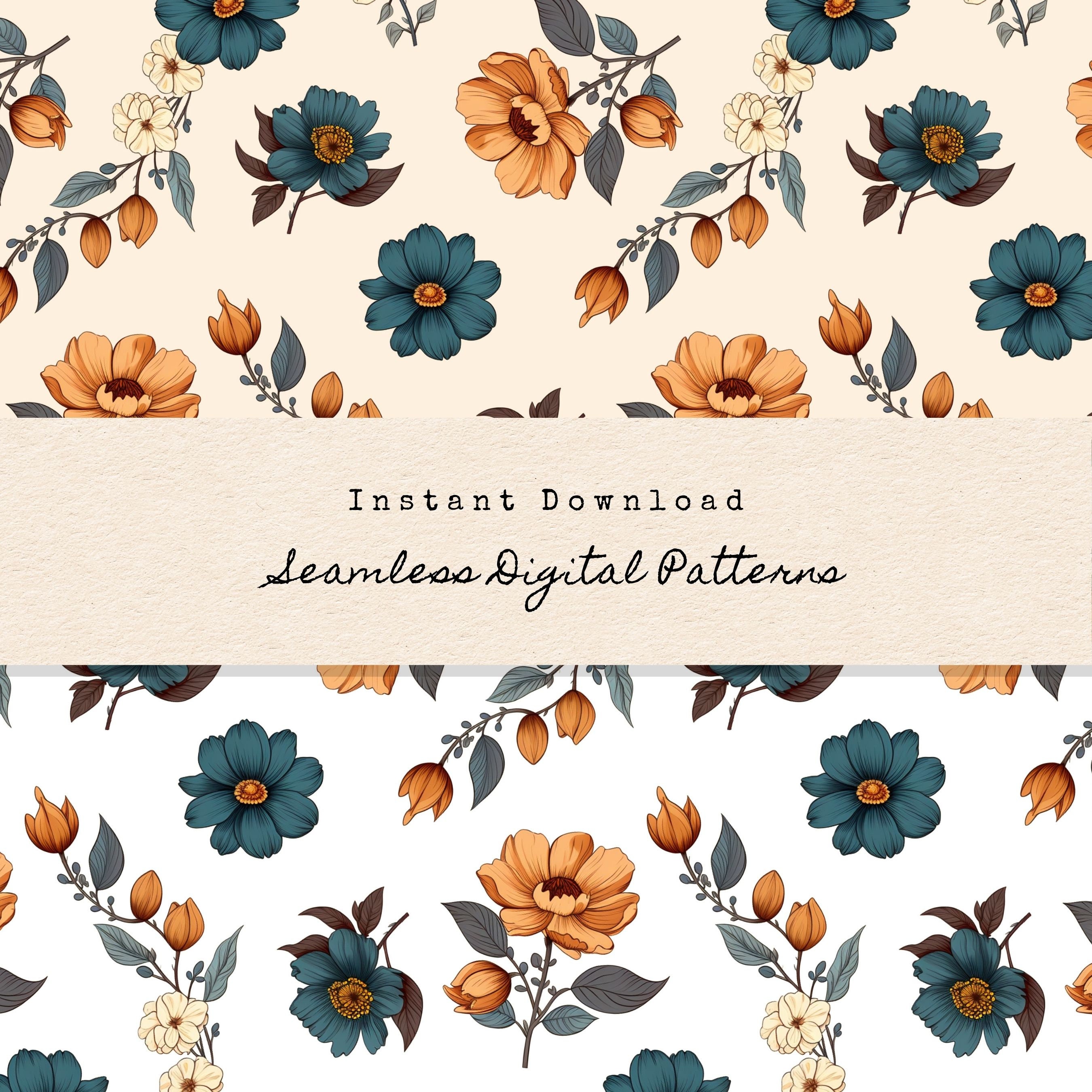 Botanical Floral Patterns - Seamless Patterns - Scrapbook Papers ...